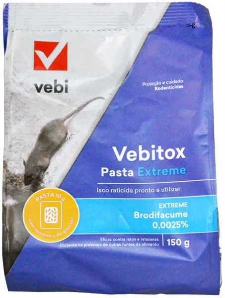 AMCCUNHA - RATICIDA VEBITOX PASTA EXTREME AZUL150 GRS (cx54)